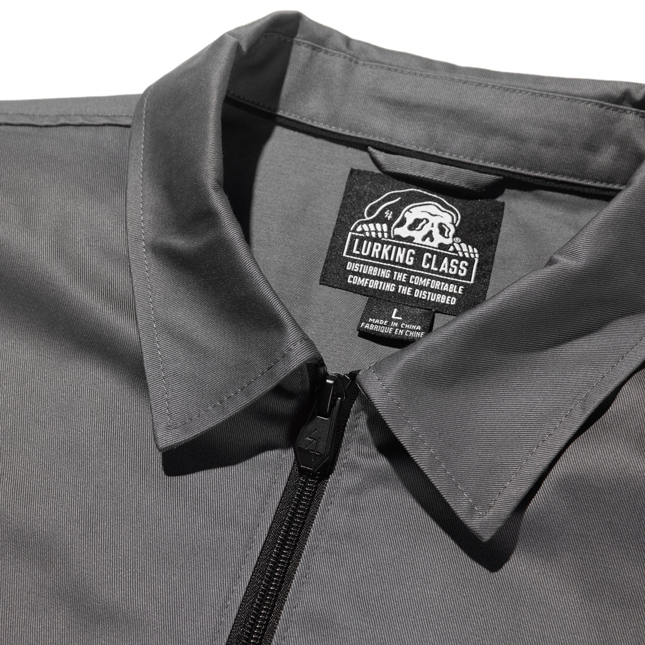 Stay Sharp Zip Up Work Shirt - Charcoal – Lurking Class